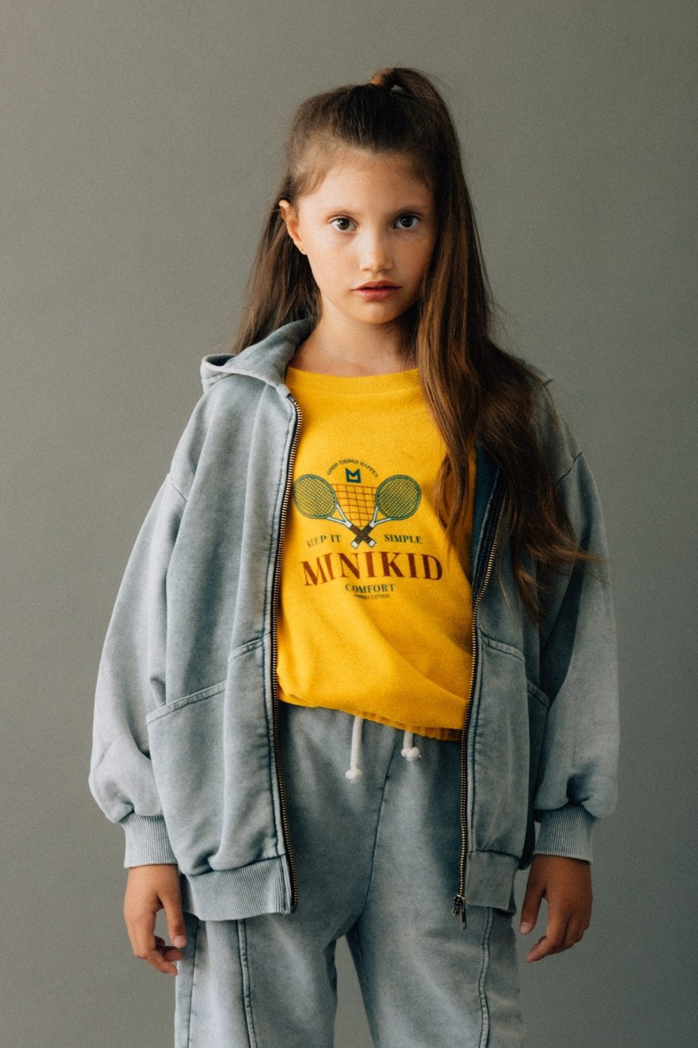Vintage Grey Pocket Hoodie MiniKid Vintage Grey Pocket Hoodie MiniKid